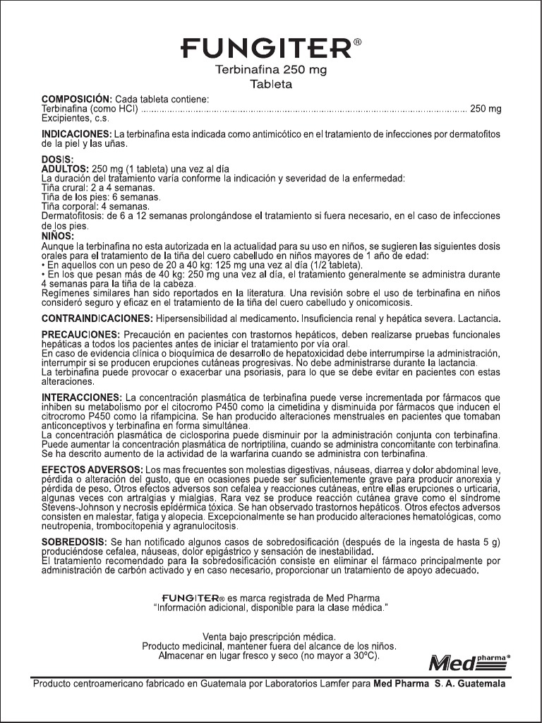Fungier Tableta 250MG | PDF