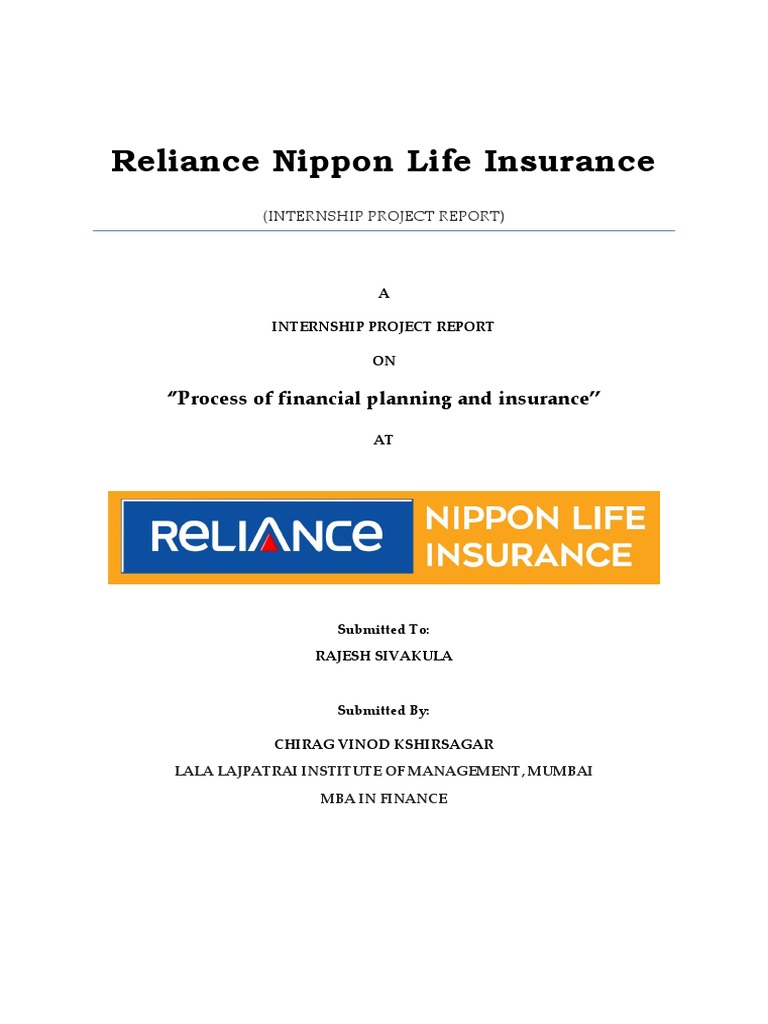 Reliance Nippon Life Project Report | PDF