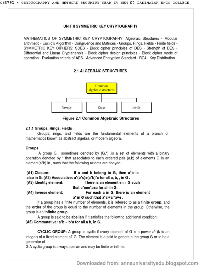 Cryptography and Network Security Concepts | PDF | Cryptography | Field (Mathematics)
