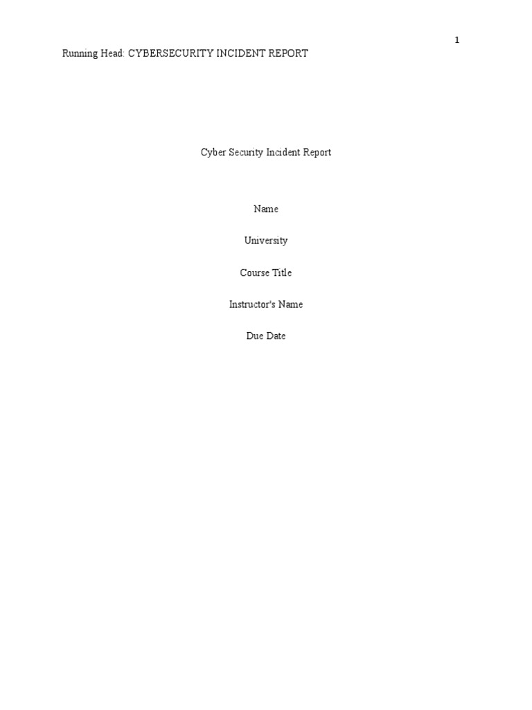 Cybersecurity Incident Report Overview | PDF | Computer Network | Security