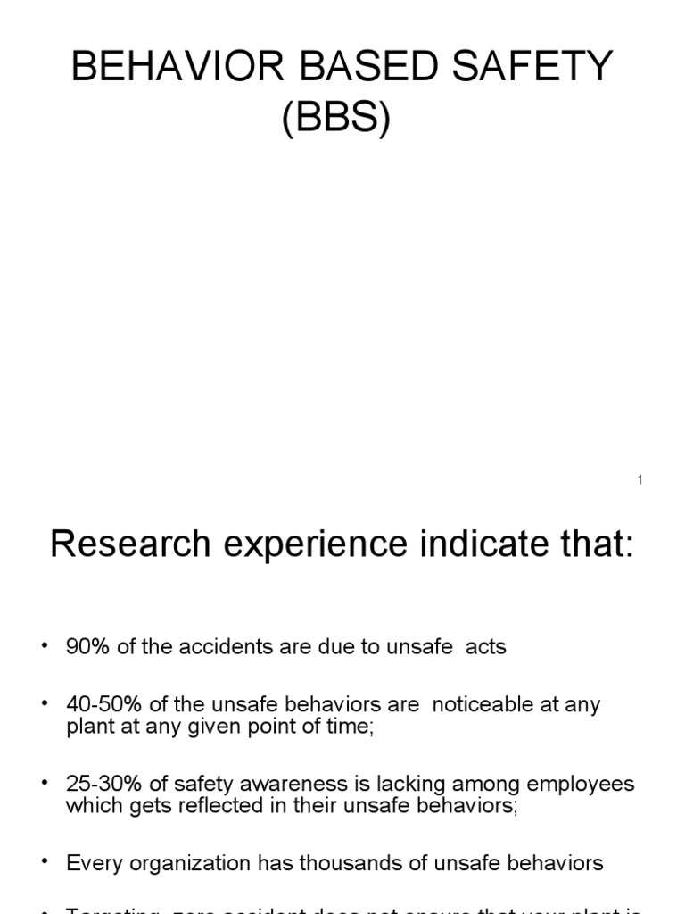 BRIEF PPT ON BEHAVIORAL SAFETY Bbs | PDF | Safety | Risk