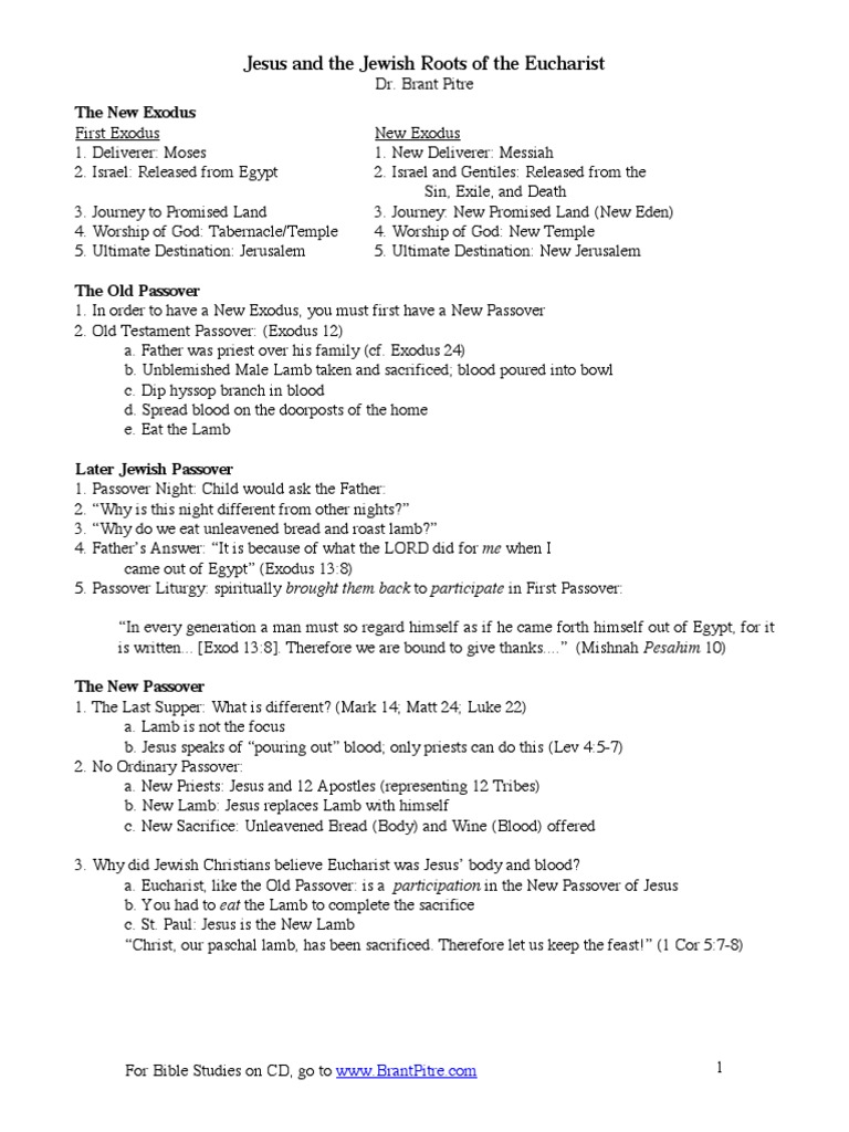 StudyGuide Jesus and The Jewish Roots of The Eucharist | PDF | Passover ...