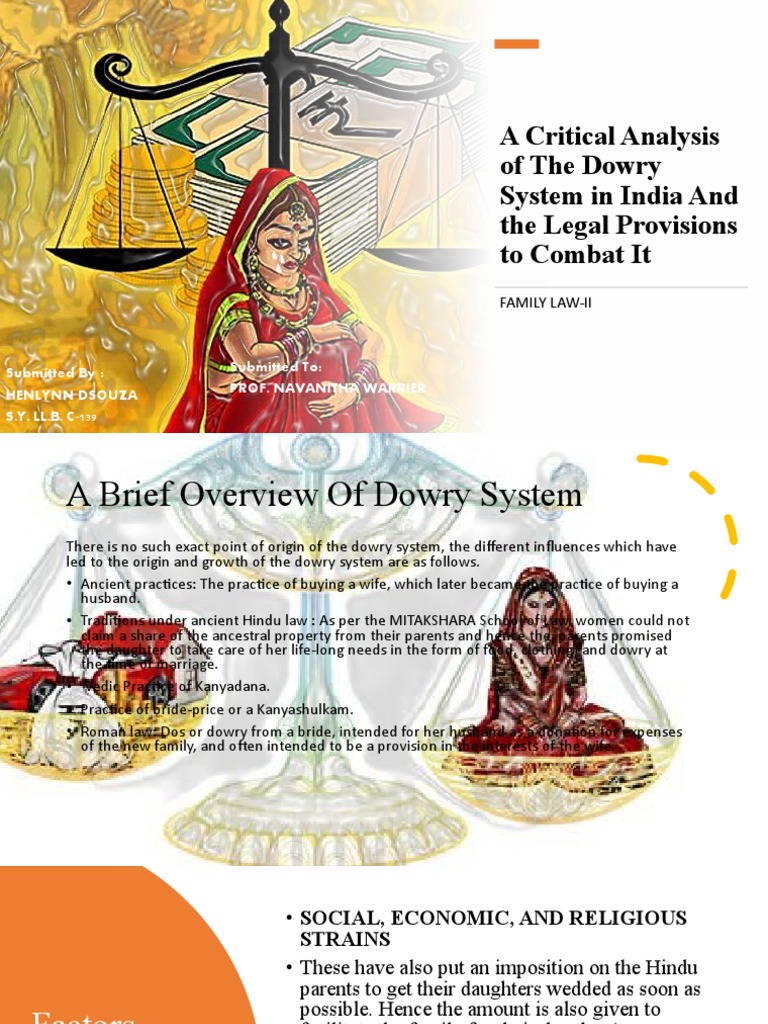 A Critical Analysis of The Dowry System in India and The Legal ...