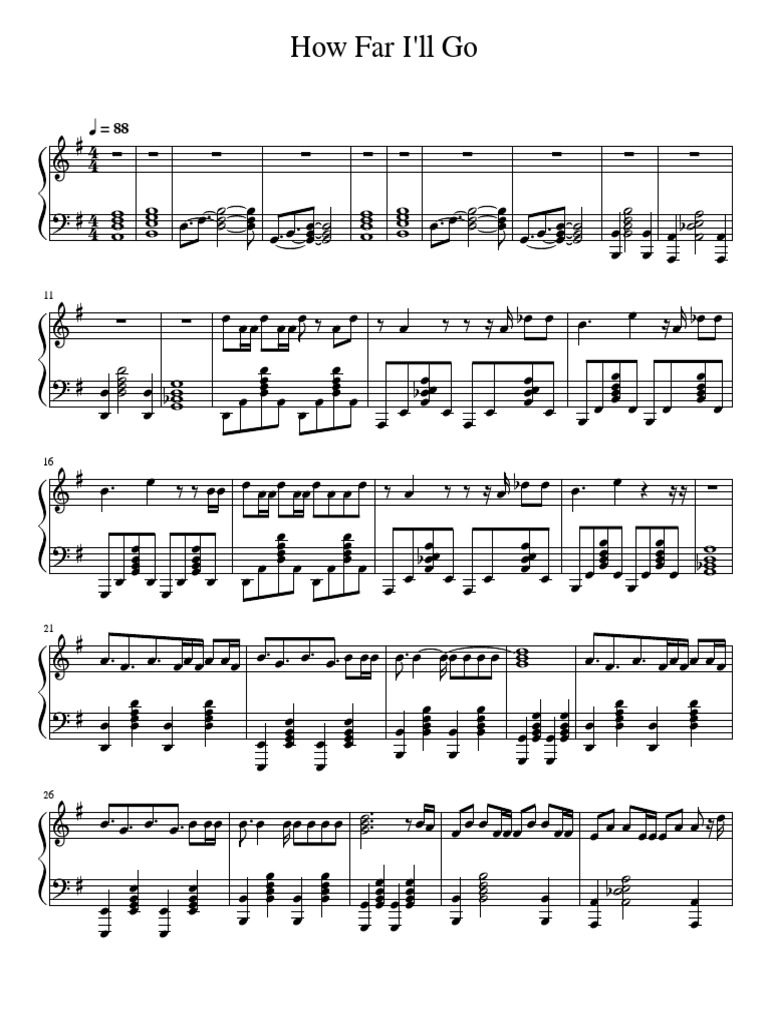 How Far Ill Go - Moana | PDF