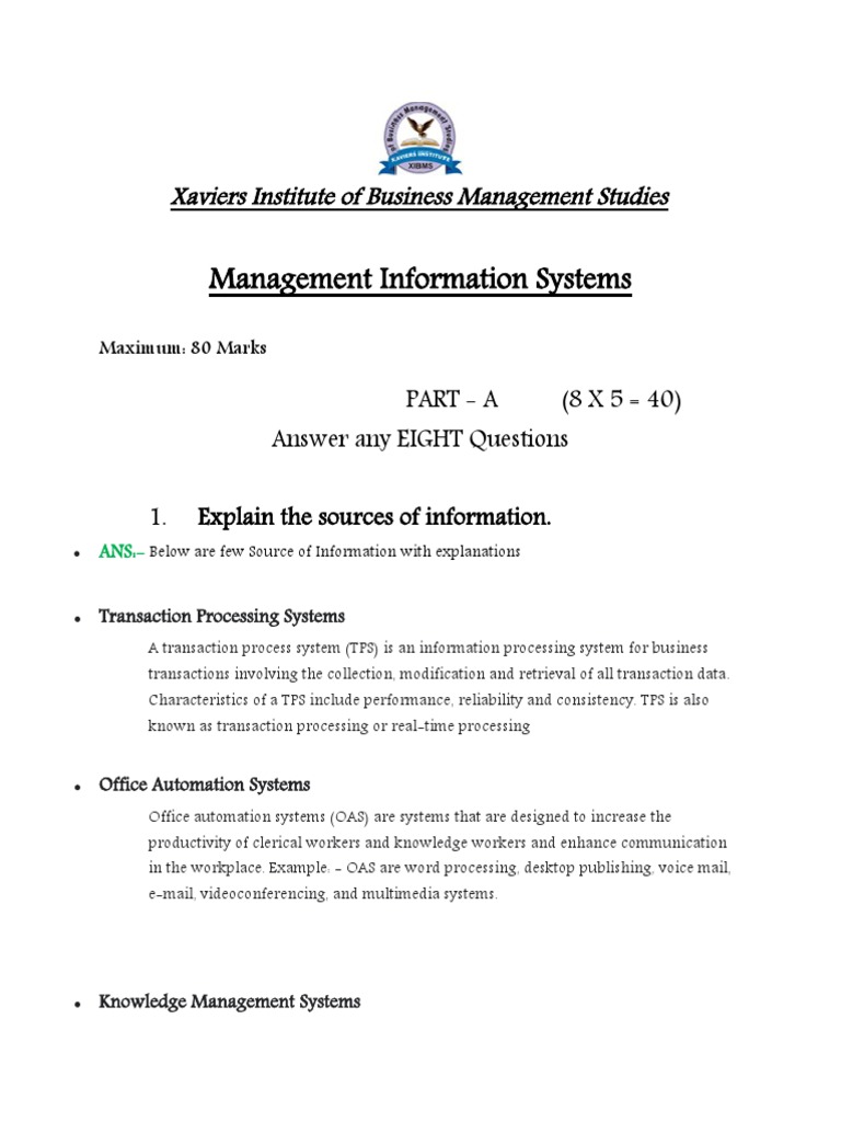 Management Information System | PDF | Databases | Input/Output