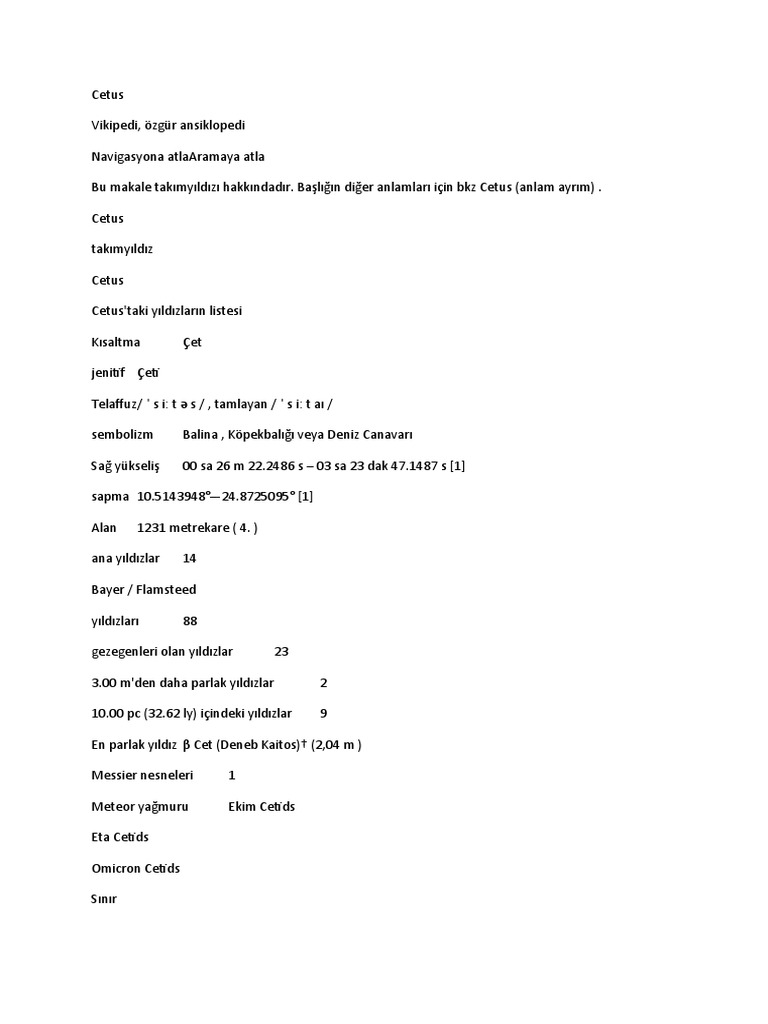 Cetus | PDF