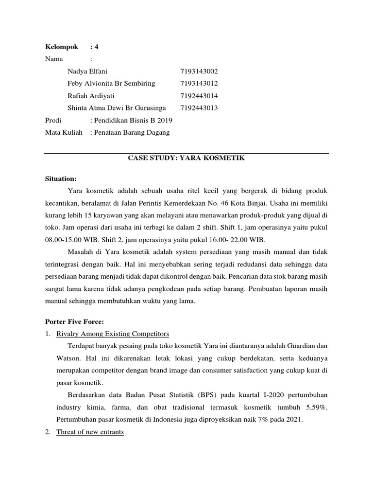 Case Study Kelompok 4 | PDF