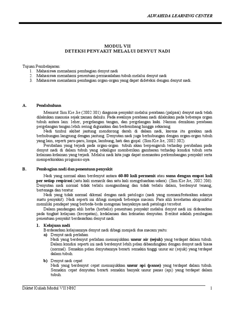 Deteksi Penyakit via Denyut Nadi | PDF | Sains & Matematika