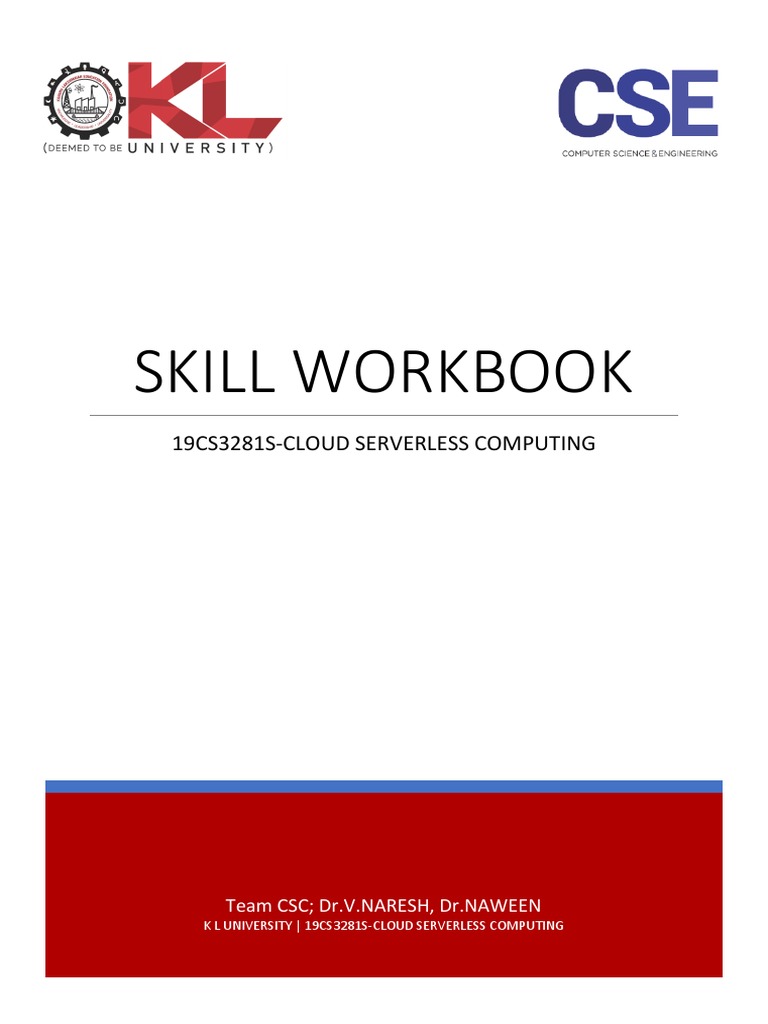 CSC SKILL Workbook-19CS3281S | PDF | Cloud Computing | Amazon Web Services