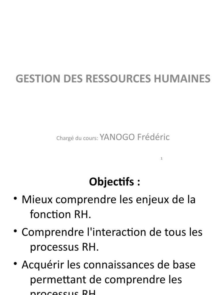 Cours GRH | PDF | Gestion des ressources humaines | Recrutement