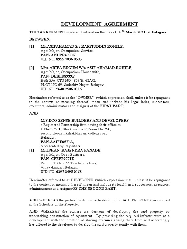 Development Agreement | PDF