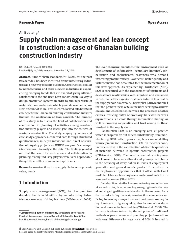 Supply Chain and Lean Concept in Ghana | PDF | Lean Manufacturing ...