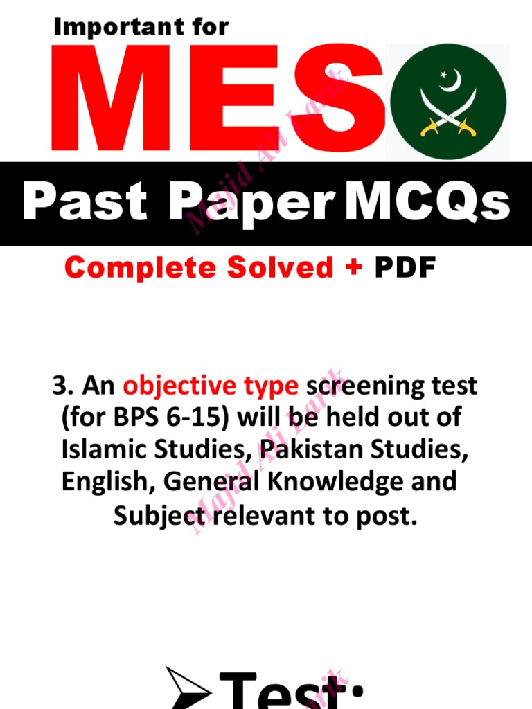MES Past Paper-1-1 | PDF | Pakistan | Muhammad