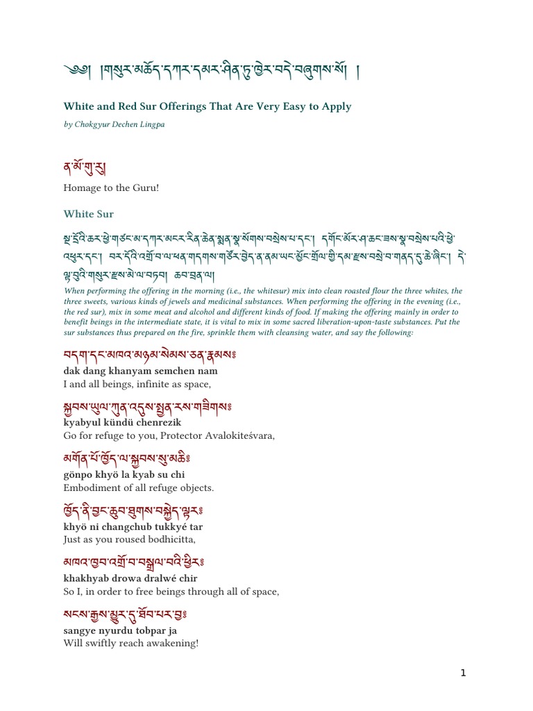 White and Red Sur Offering | PDF