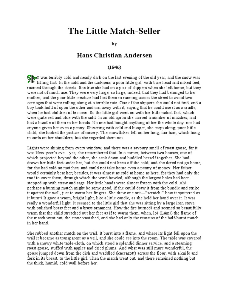 Hans C A The Little Match Seller | PDF