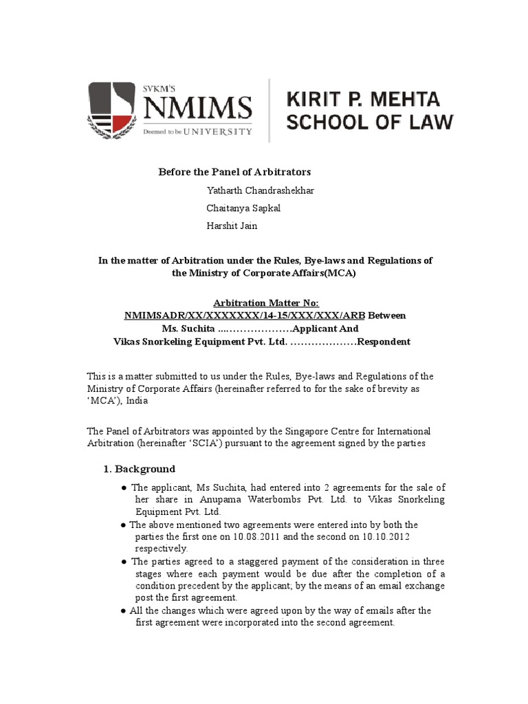 B042, B051, B036 ADR Award | PDF | Arbitration | Audit