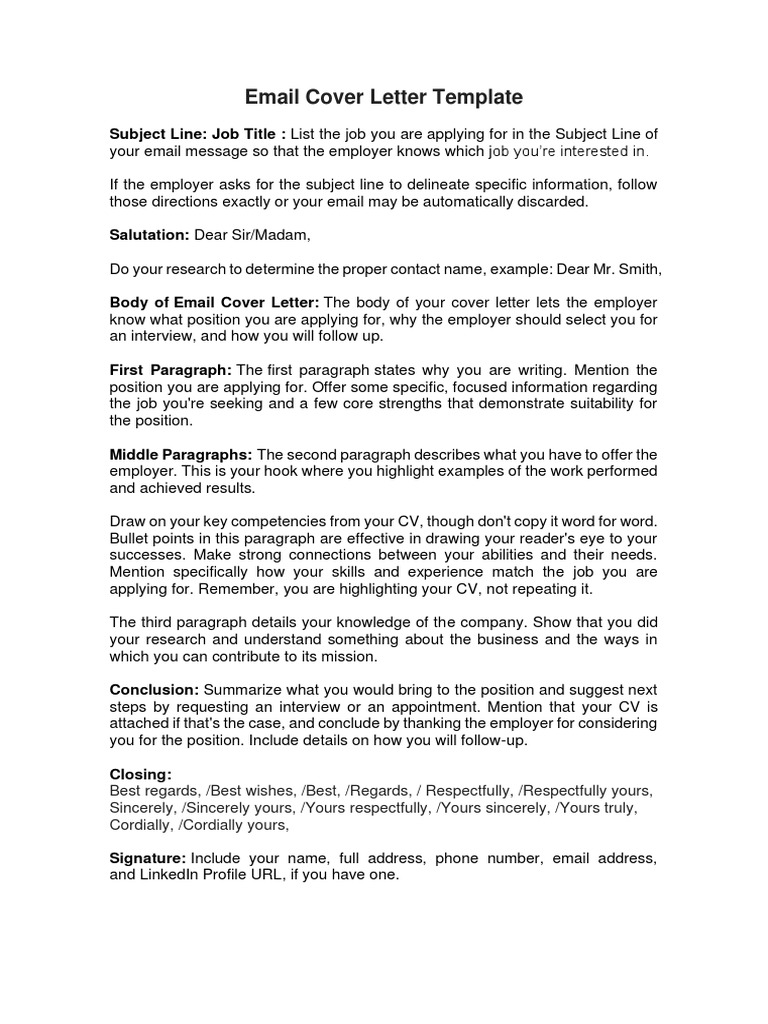 Email Cover Letter Template | PDF | Nursing | Employment
