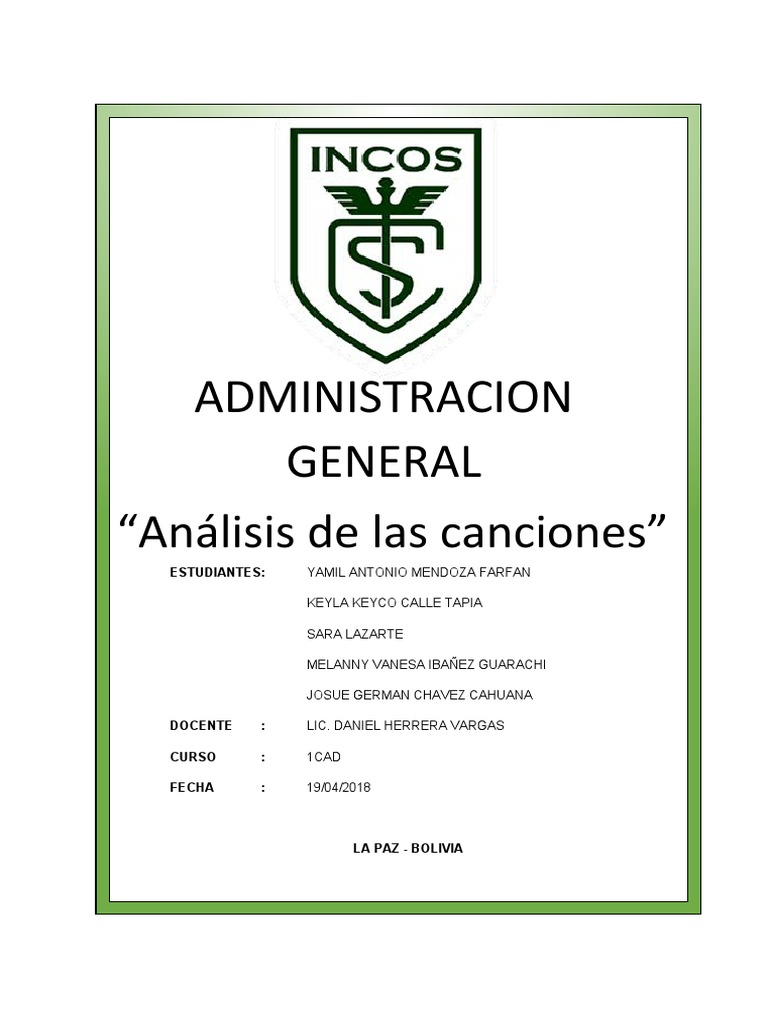 Analisis de Canciones | PDF | Amor | Business