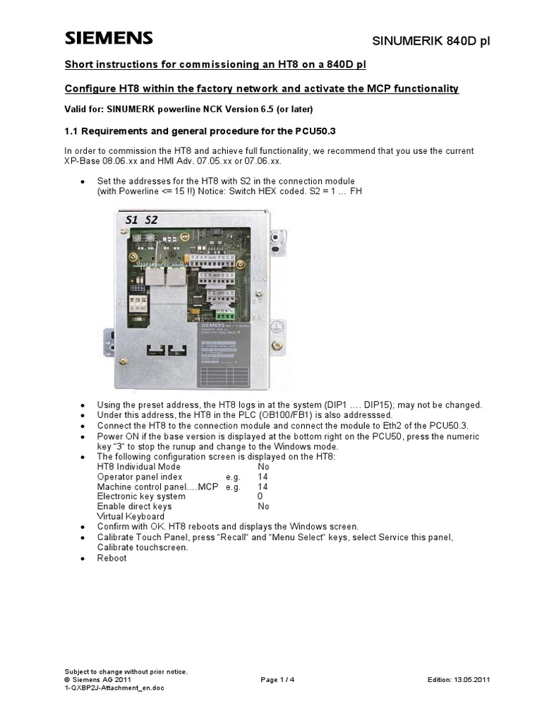 HT8 Commissioning Guide for SINUMERIK 840D | PDF | Programmable Logic Controller | System Software