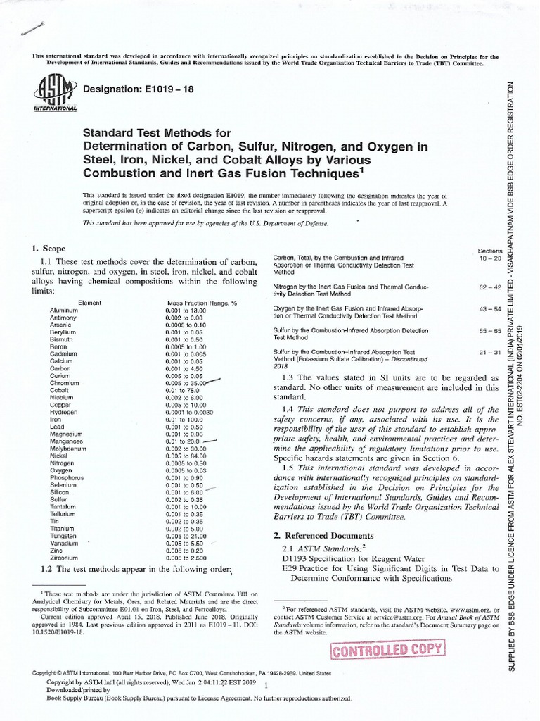 Astm e 1019 | PDF