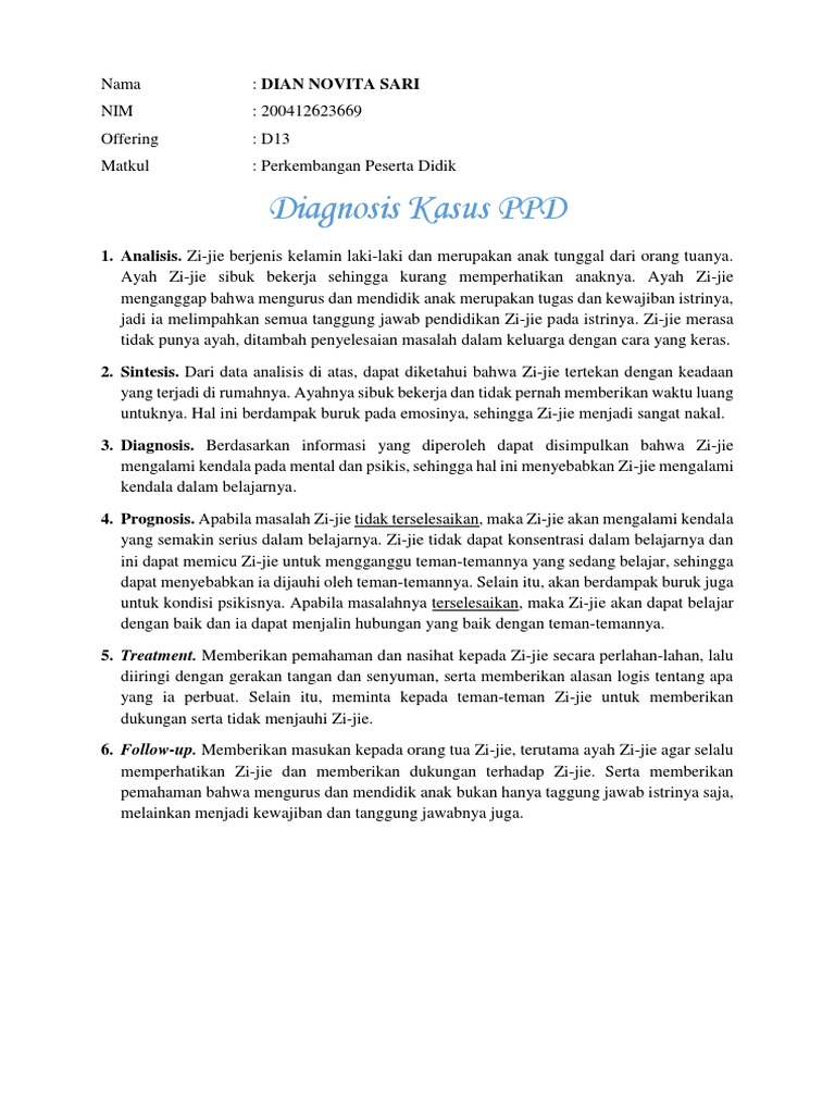 Diagnosis Kasus PPD | PDF