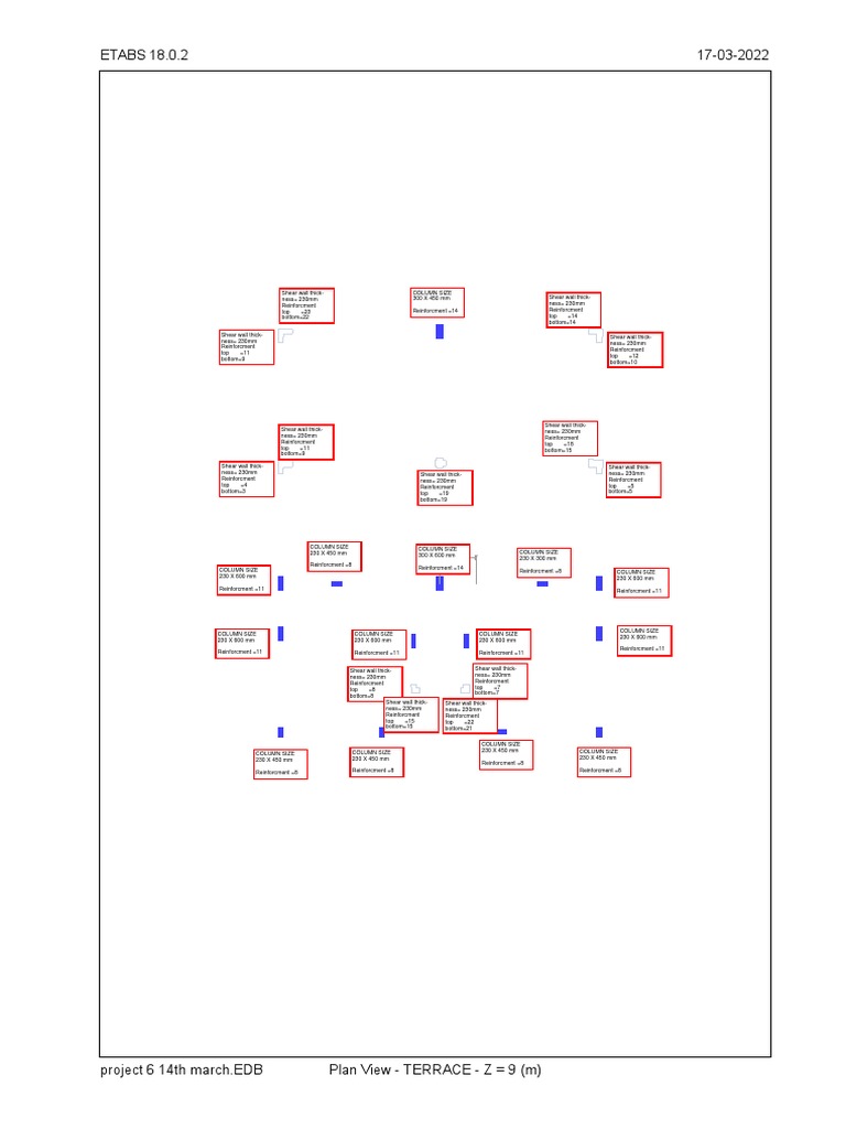 Terrace Floor Column and Shear Reinforcement and Sizes | PDF | Wall ...