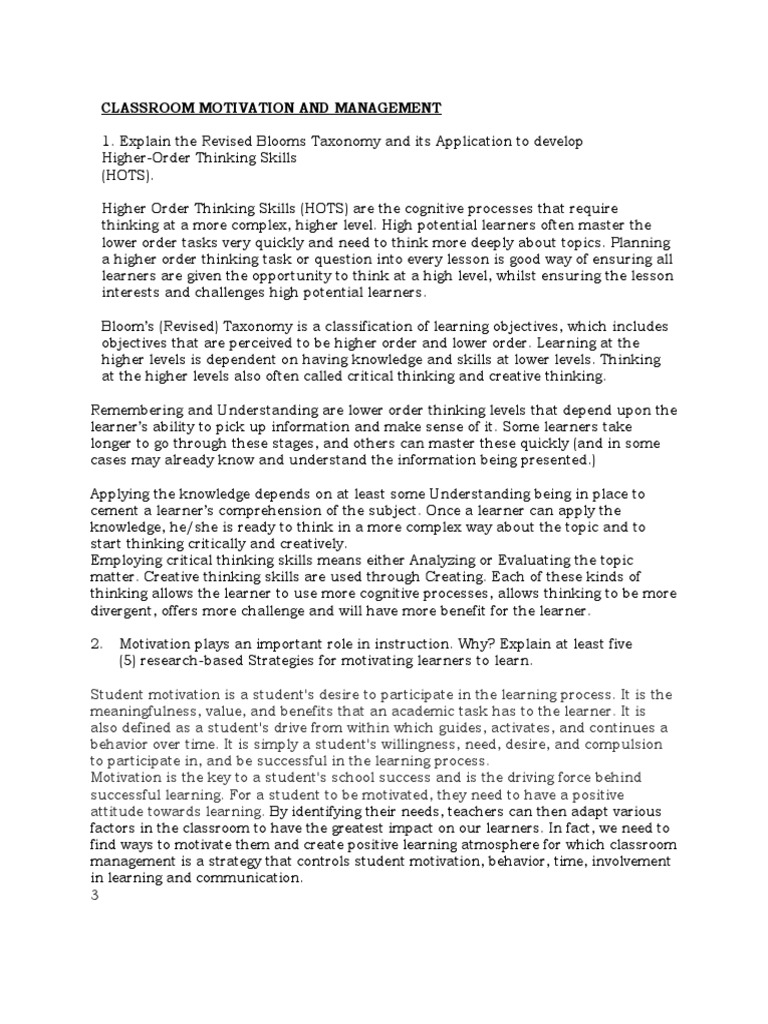 Classroom Motivation and Management | PDF | Motivation | Motivational