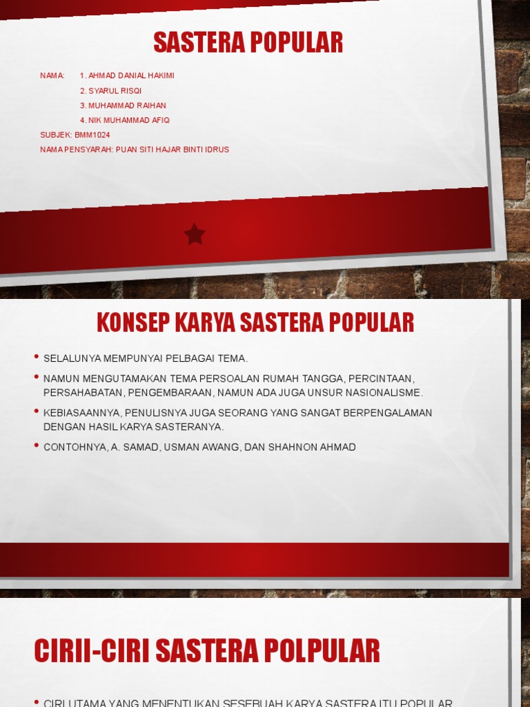 Sastera Popular | PDF