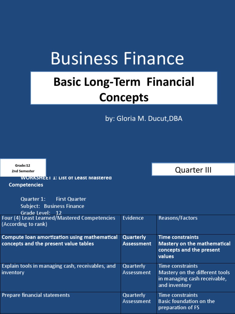 Business Finance: Basic Long-Term Financial Concepts | PDF | Bonds (Finance) | Present Value