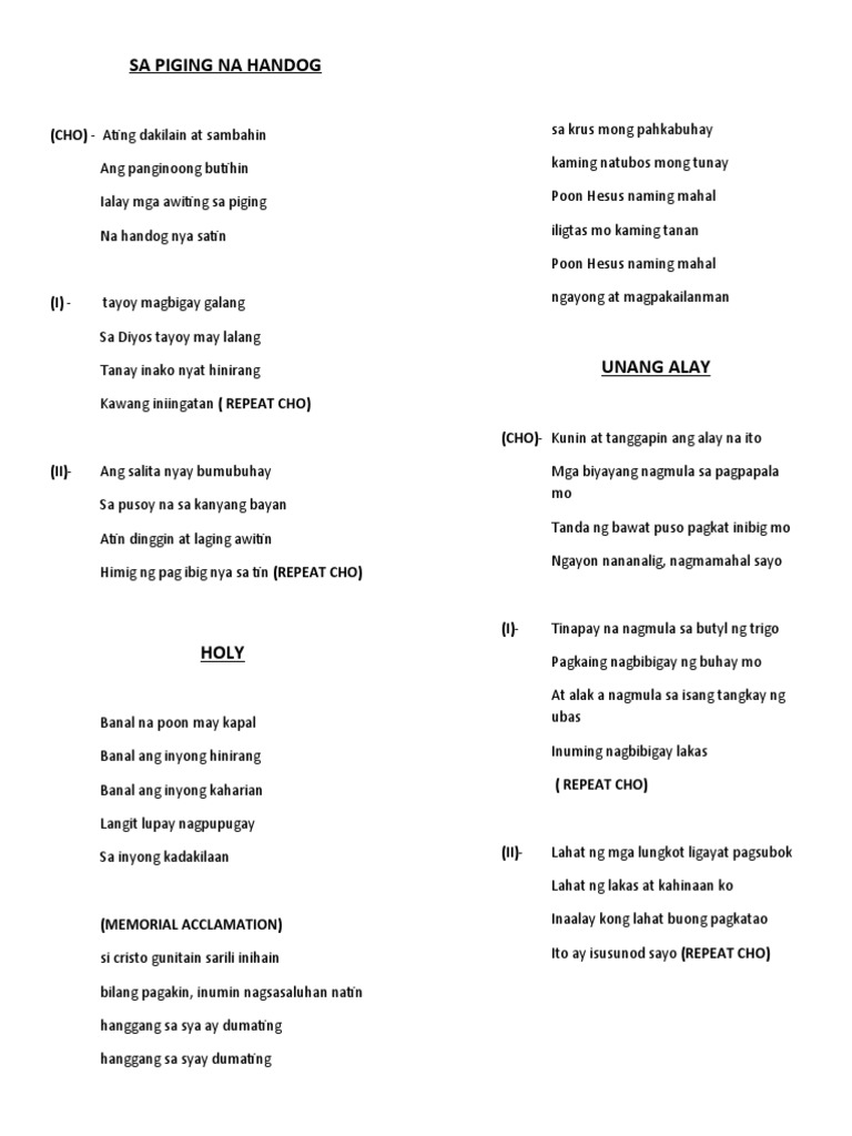 Sa Piging Na Handog | PDF