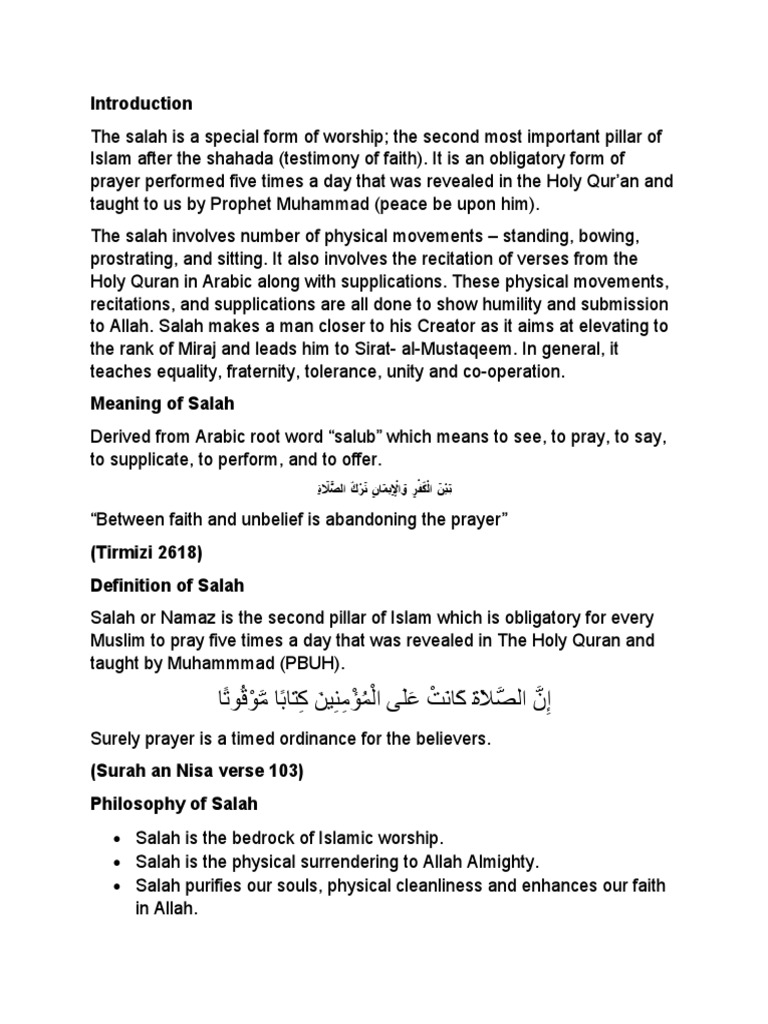 Salah | PDF | Abrahamic Religions | Semitic Words And Phrases