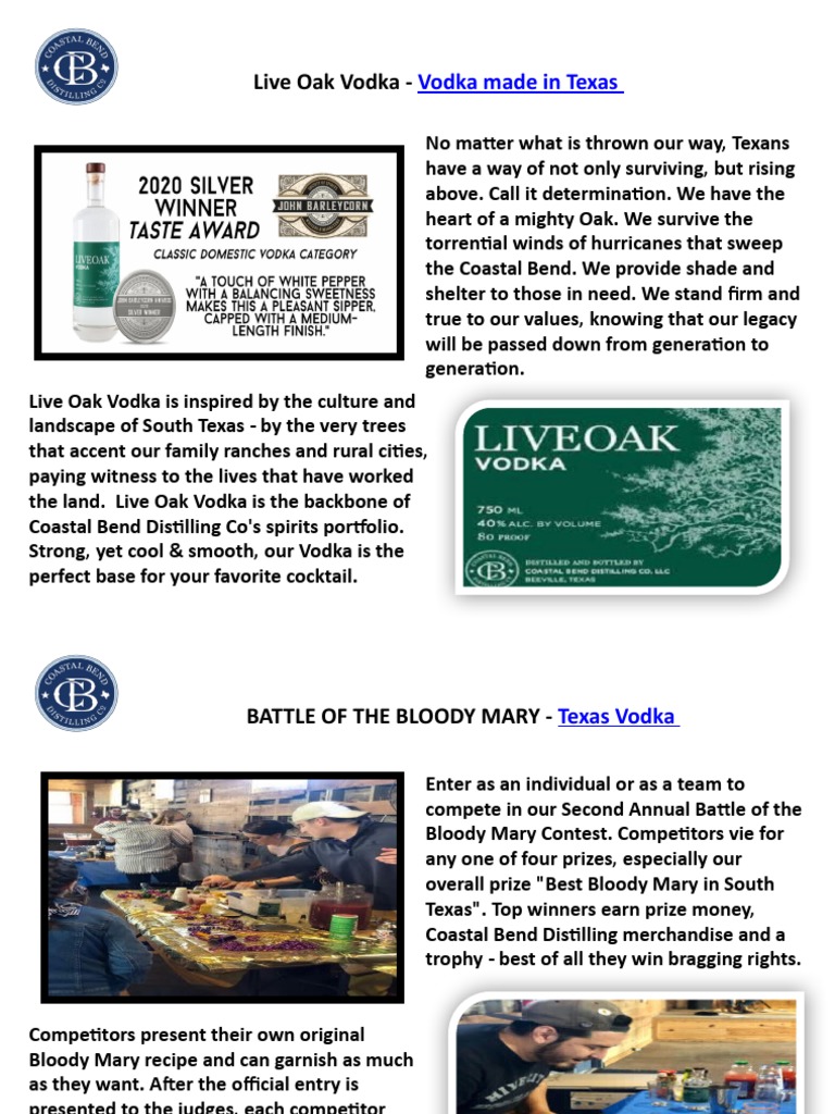 Colonel Fannin's Whiskey Company - Texas Made Vodka - About Us | PDF ...