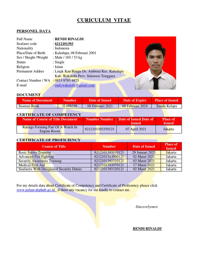 Cv. Rendi Rinaldi | PDF