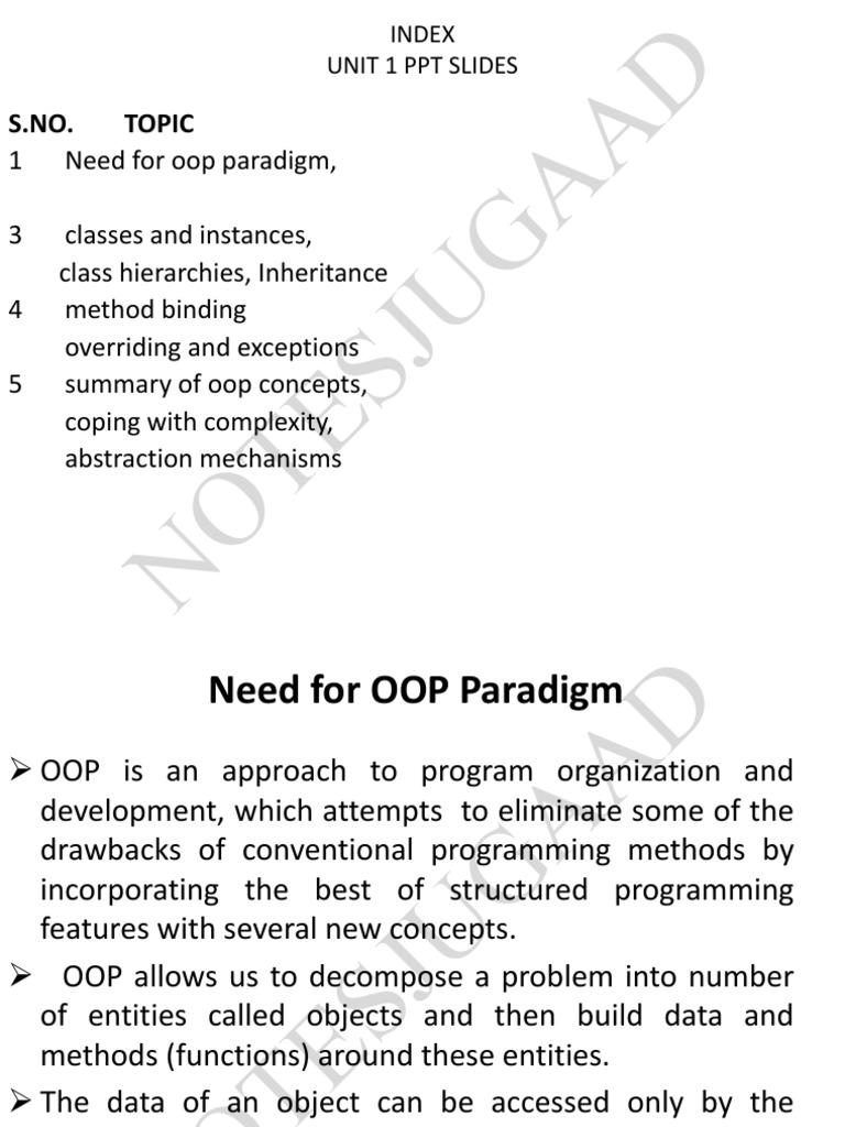 Java Programming Unit1 | PDF | Inheritance (Object Oriented Programming) | Method (Computer ...