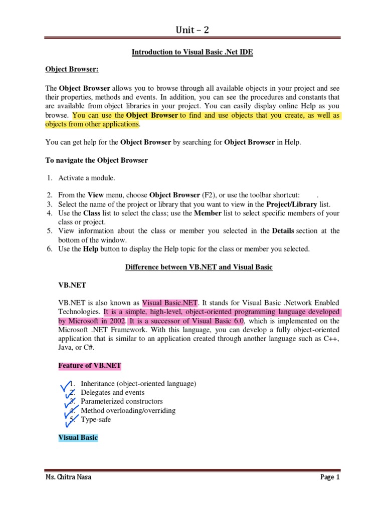 Unit - 2 Part B | PDF | Data Type | Visual Basic .Net
