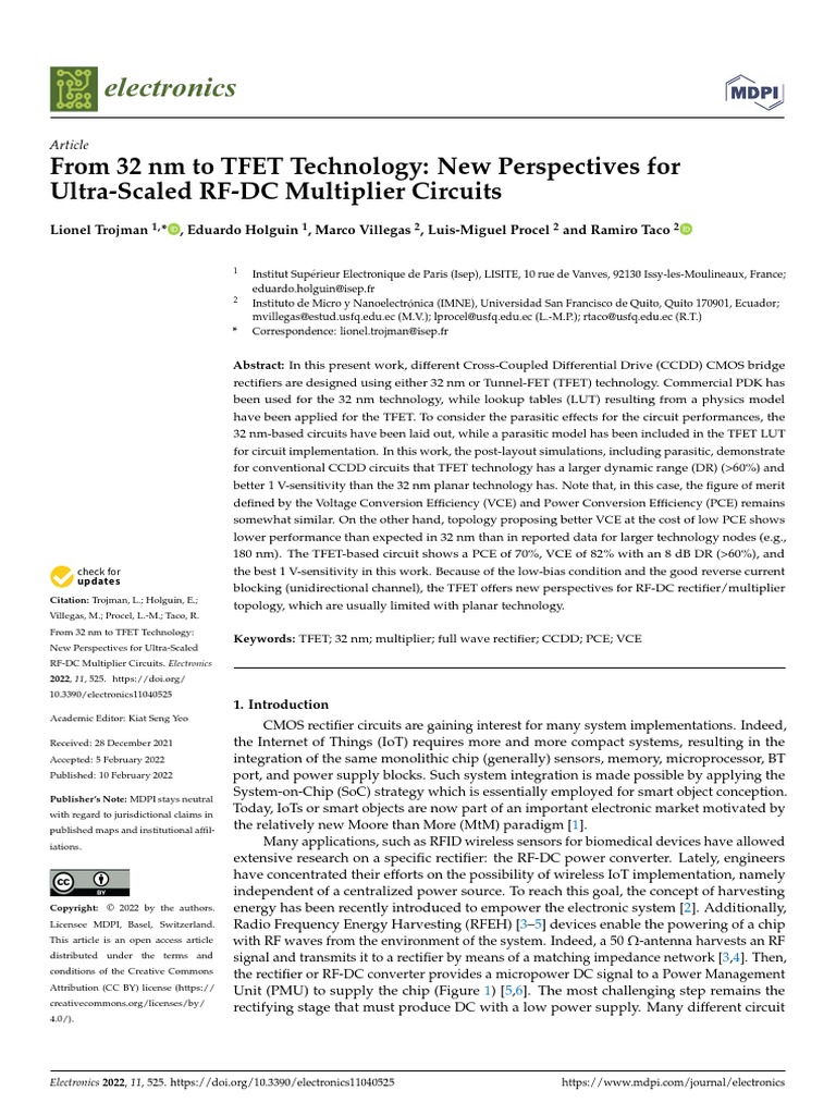 Electronics: From 32 NM To TFET Technology: New Perspectives For Ultra ...