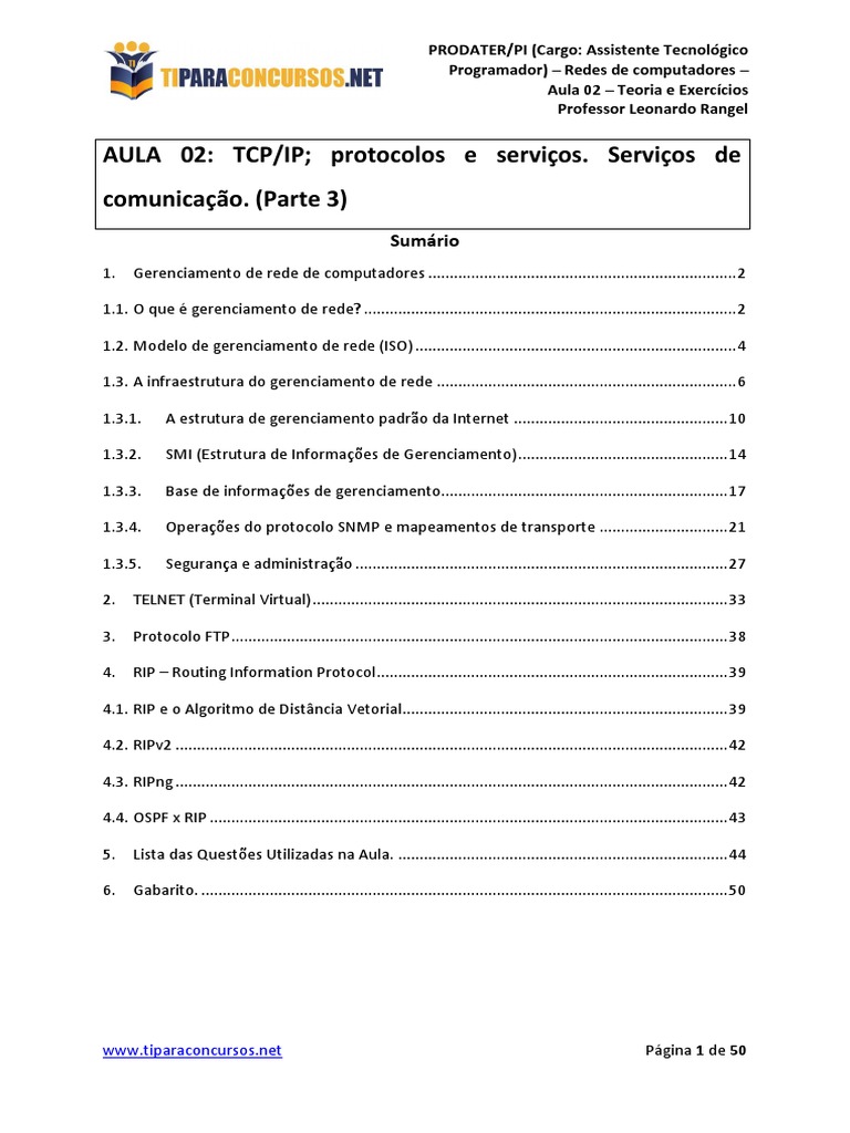 Aula 02 Prodater Assist Prog Redes 9750 | PDF | Rede de computadores ...