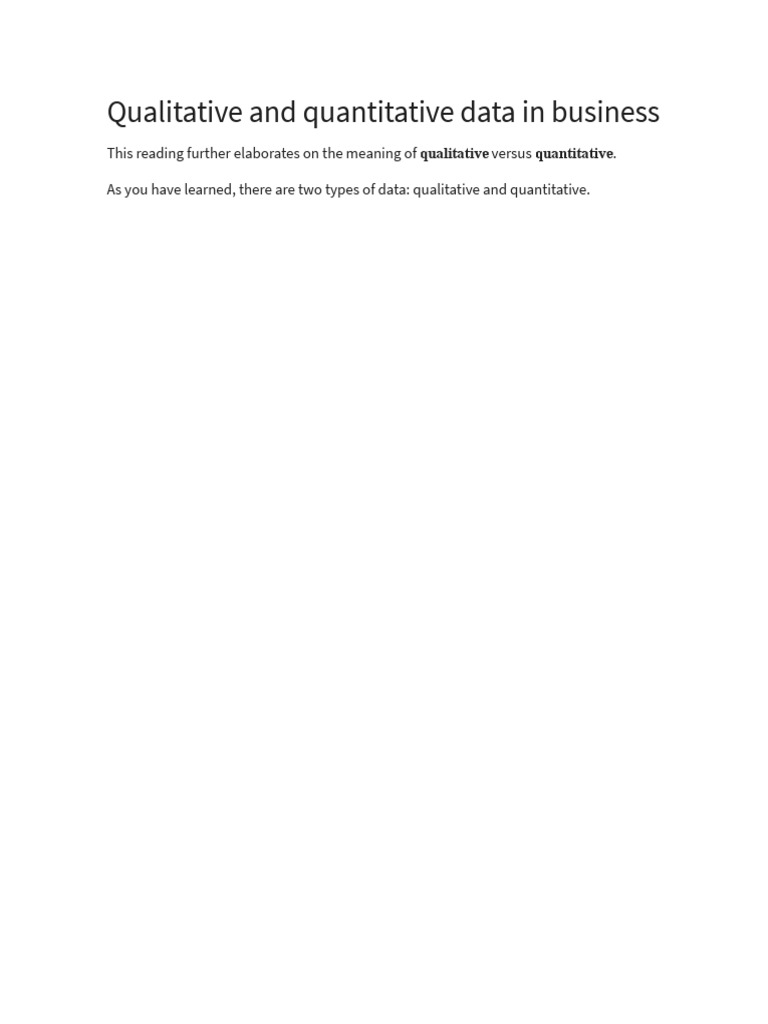 Qualitative and Quantitative | PDF | Qualitative Research | Data