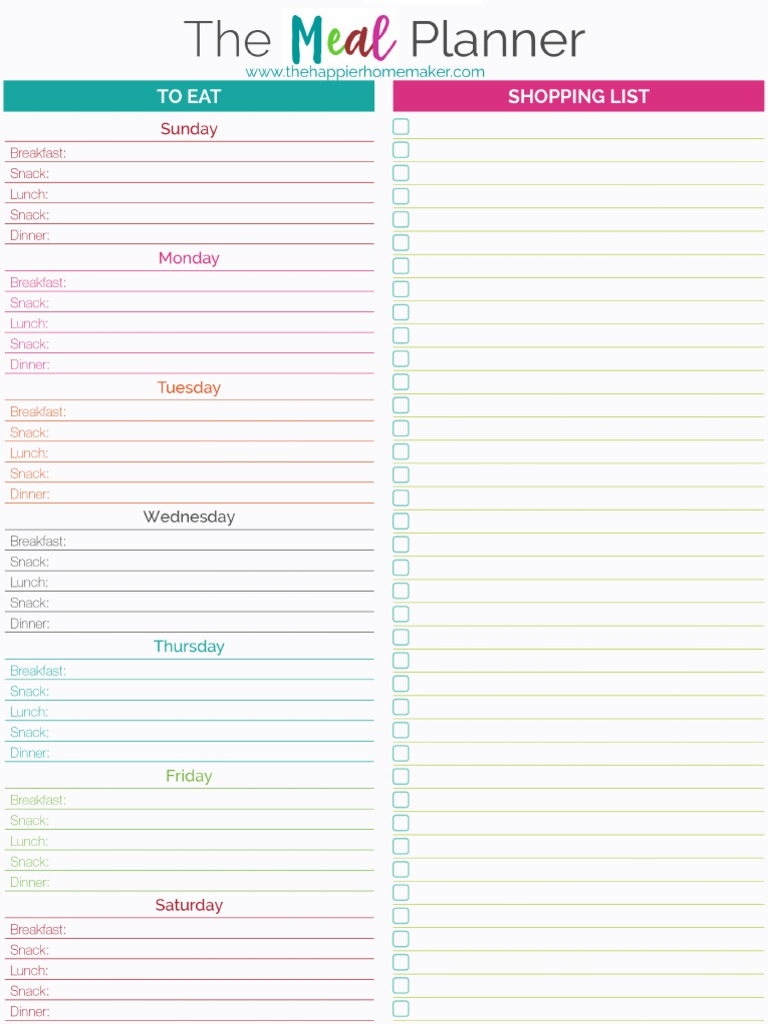 Meal Planner Printable | PDF