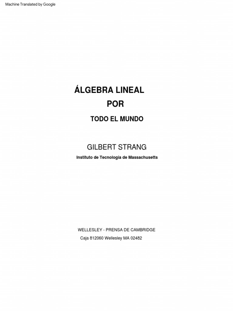 Algebra Lineal para Todos | PDF | Matriz (Matemáticas) | Espacio vectorial