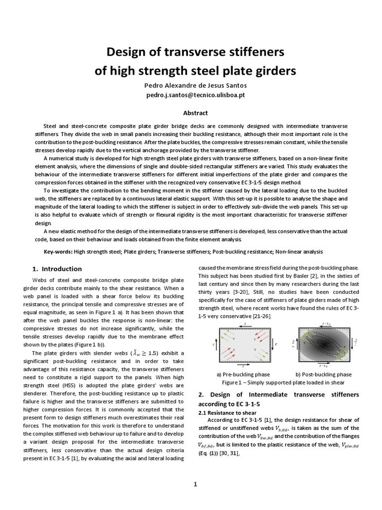 Transverse Stiffener Design for Plate Girders | PDF | Buckling ...