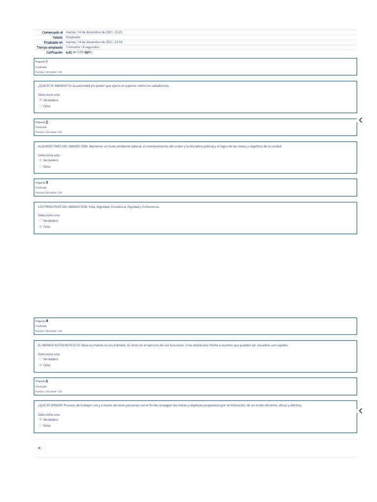 Evaluación Ejercicio Del Mando 2 | PDF