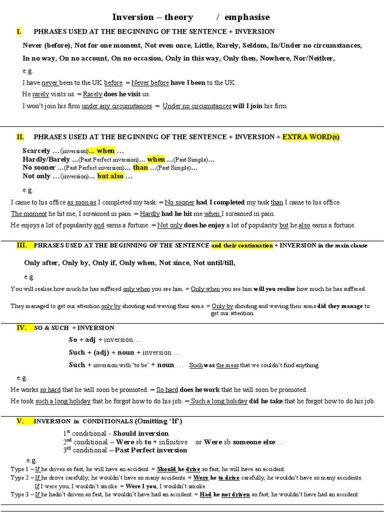 inversion theory | PDF | Sentence (Linguistics) | Cognitive Science