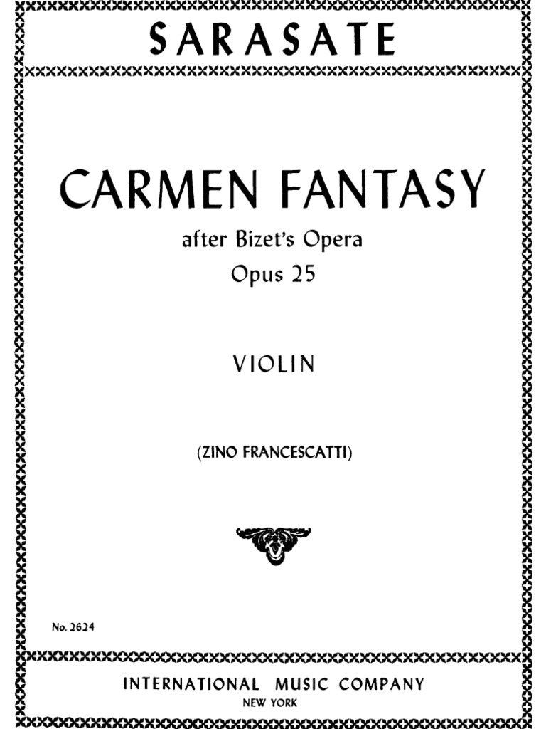 Sarasate - Op25-Fantasia Carmen (Violin) | PDF