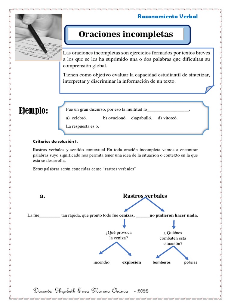 Oraciones Incompletas | PDF | Lingüística
