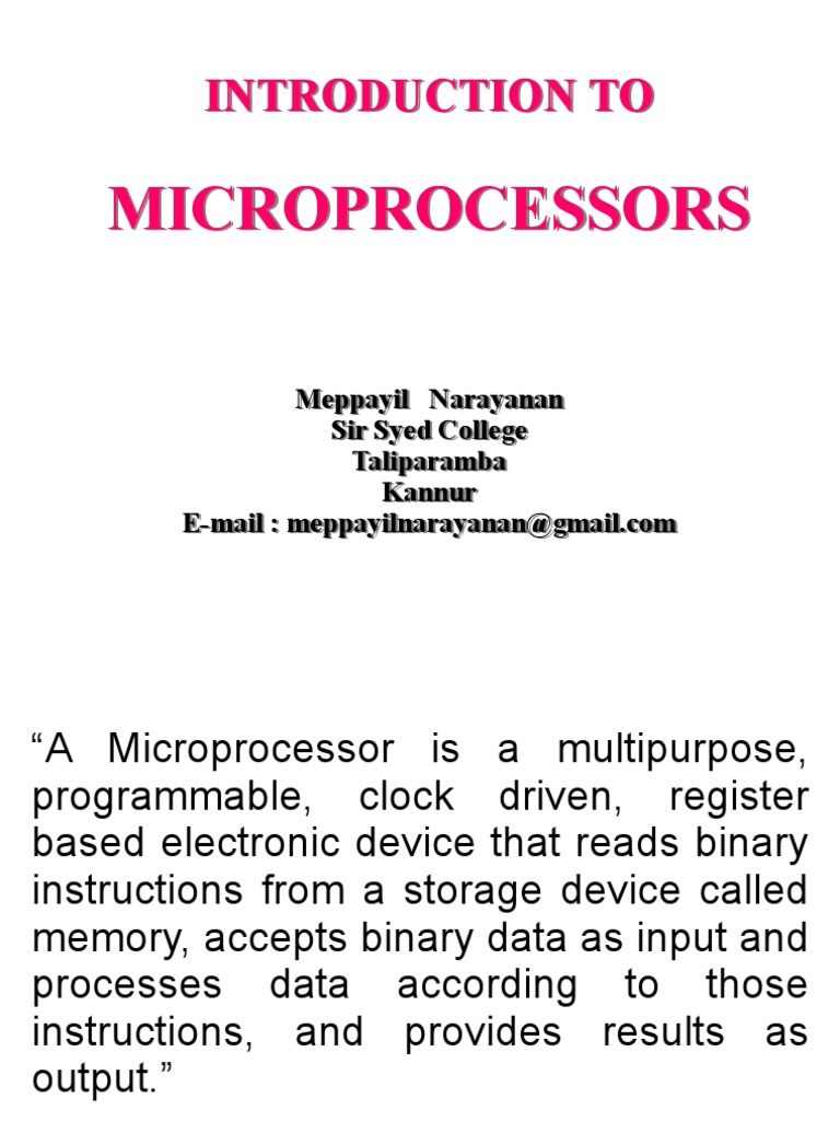 Microprocessors - Meppayil Narayanan | PDF | Central Processing Unit | Input/Output