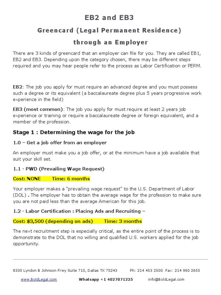 EB3 & EB2 Greencard Through Employer BOLD v5 | PDF | Employment | Economies