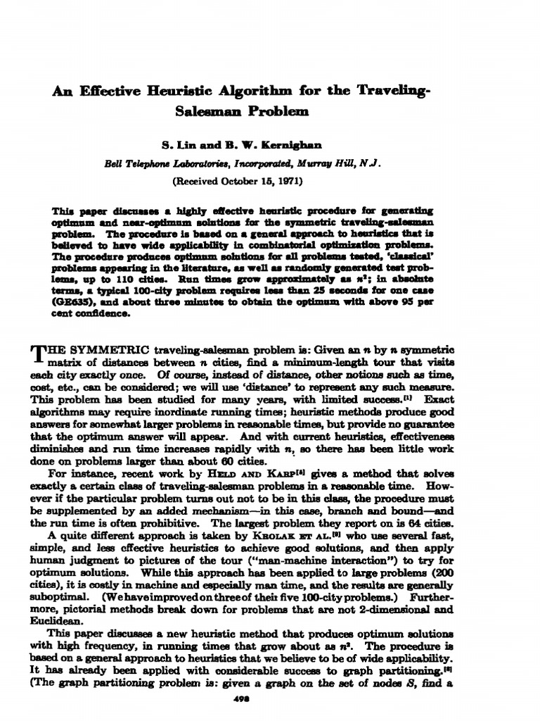 Lin and Kernighan - 1973 - An Effective Heuristic Algorithm For The ...