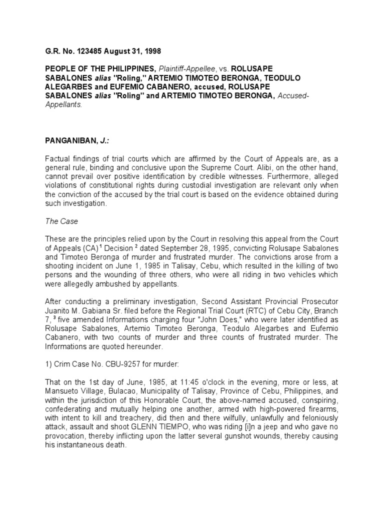 Criminal Law Case Digest | PDF | Appeal | Murder