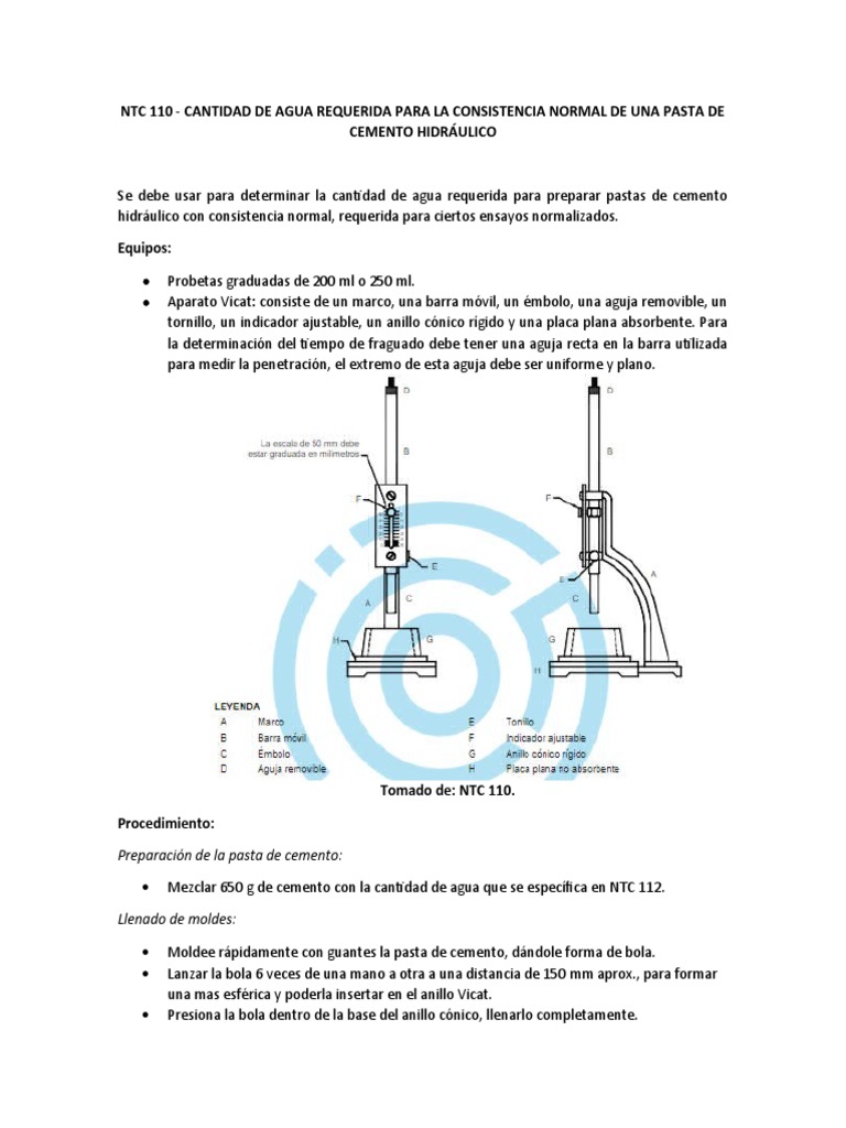 Resumen NTC 110, 112 Y 118 | PDF | Cemento | Tornillo